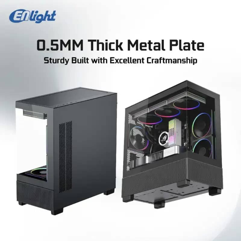 Jual Enlight En Z12 Mid-tower Tempered Glass Casing Incude 3 Fan Rgb Pc ...