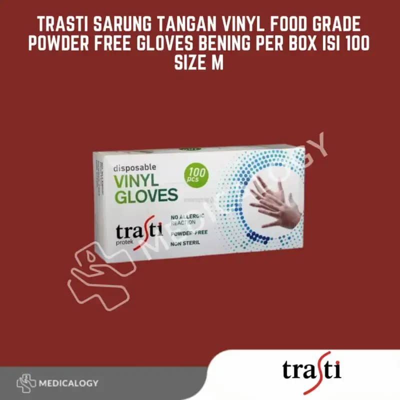 Jual Trasti Sarung Tangan Vinyl Food Grade Powder Free Gloves Bening ...