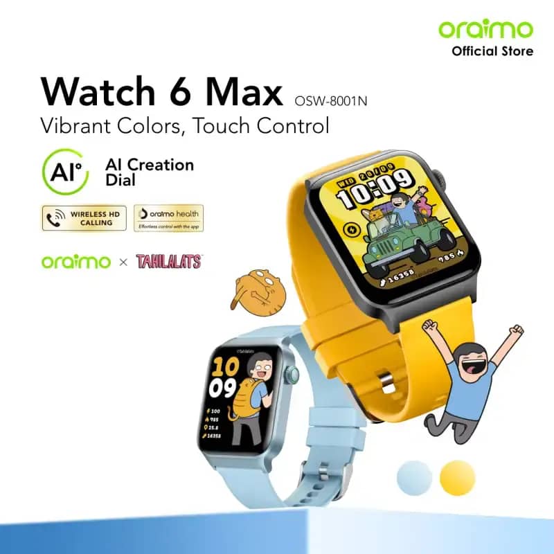 Promo Oraimo X Tahilalats Smartwatch Watch 6 Max Osw-8001n 1.83tft Full ...