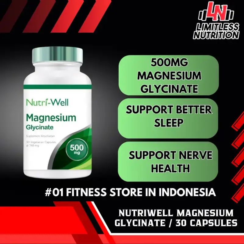 Jual Nutriwell Usa Magnesium Glycinate 500mg 30 Capsules Improve Sleep ...