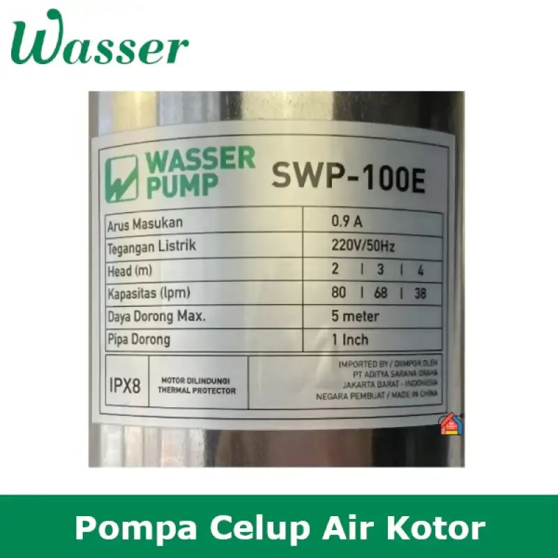 Jual Pompa Celup Air Kotor Wasser Swp 100 E Manual / Submersible Pump ...
