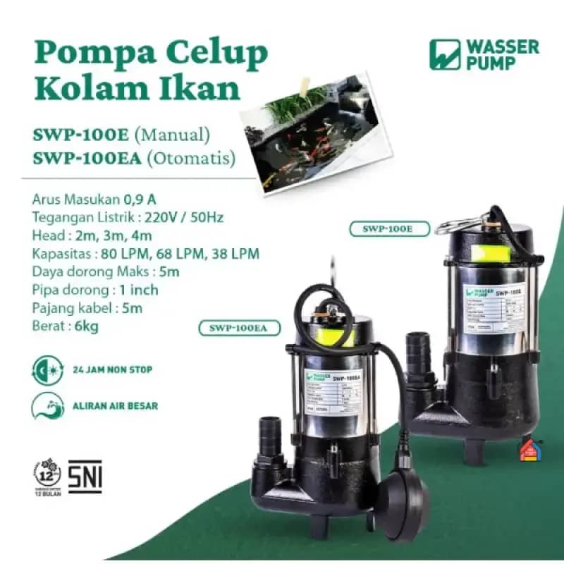 Jual Pompa Celup Air Kotor Wasser Swp 100 E Manual / Submersible Pump ...