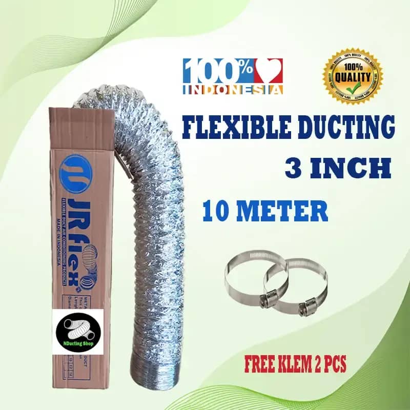 Jual Flexible Ducting 3 Inch (10 Meter) Free Klem 2 Pcs Di Seller ...