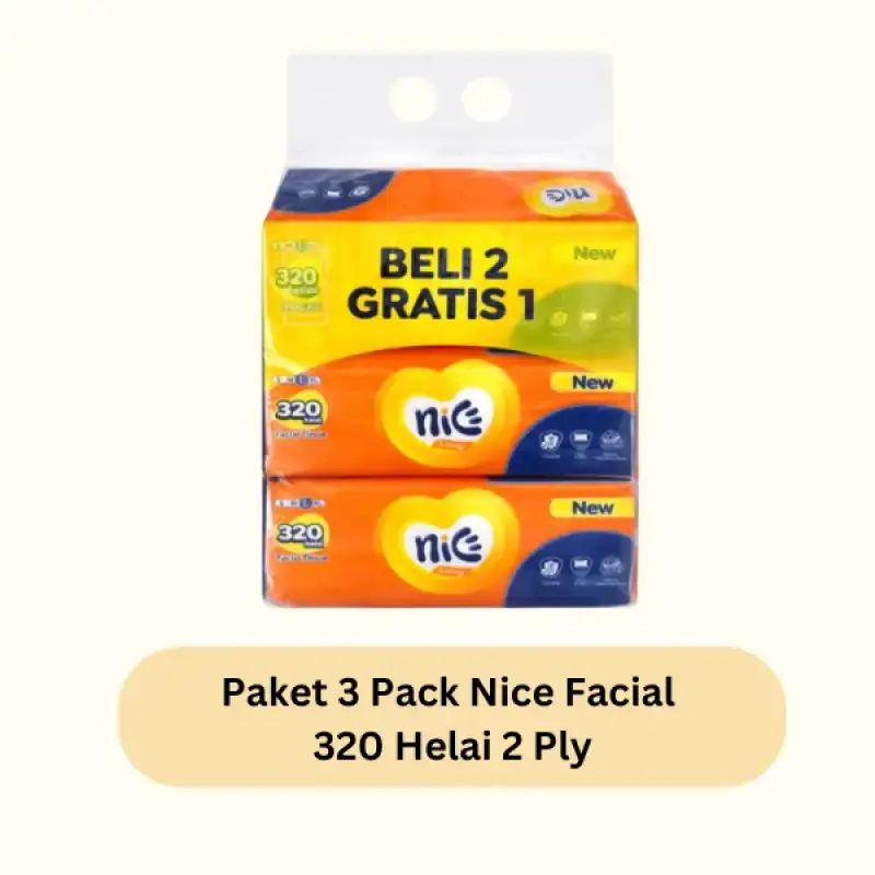 Jual Tissue Facial Nice 320 Helai 2 Ply Bundle Isi 3 Pack Di Seller ...