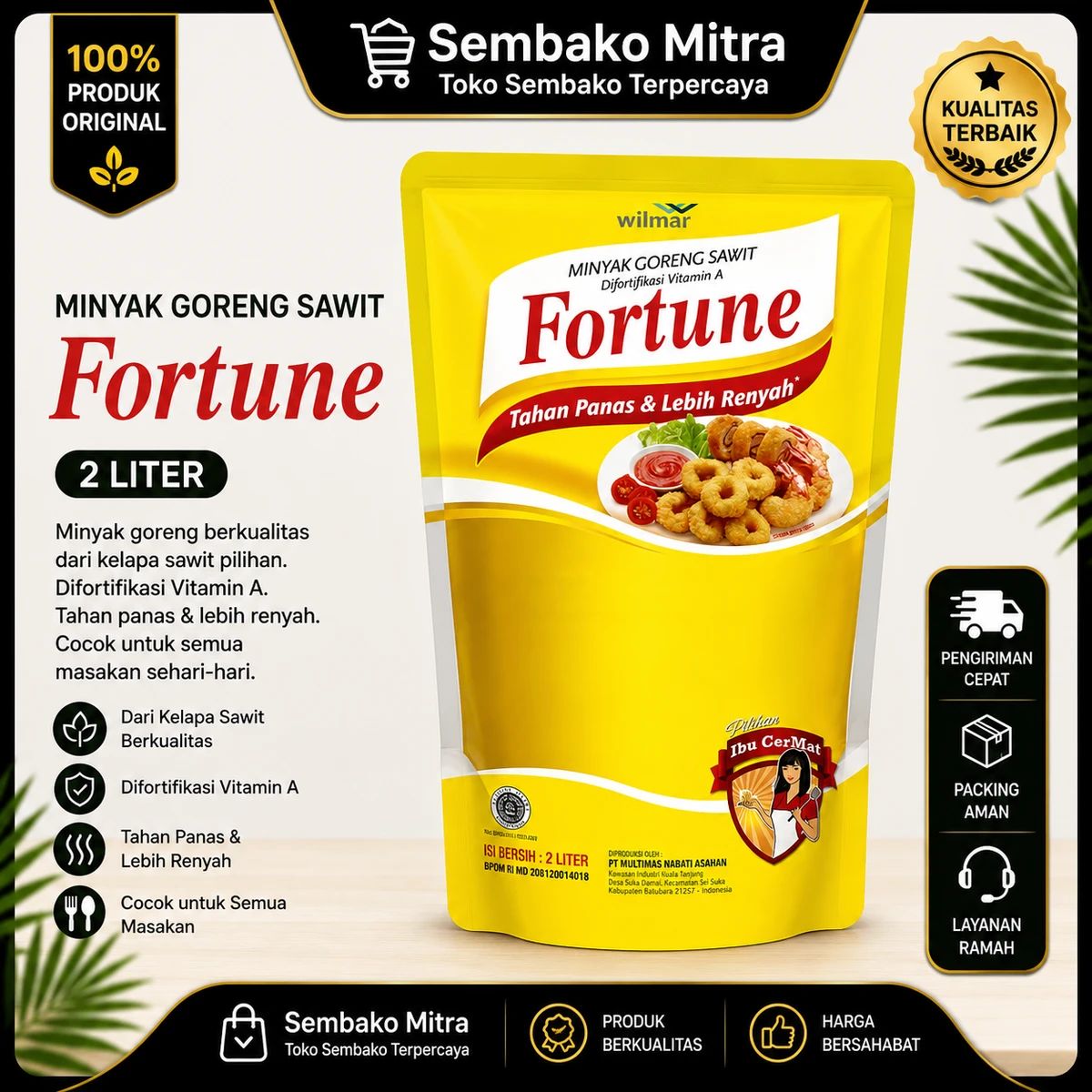Promo Minyak Goreng Fortune 2 Liter - Pouch Minyak Kelapa Sawit Premium ...