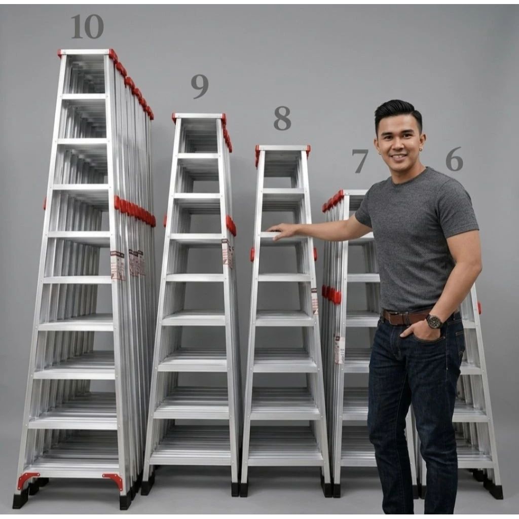 Jual Tangga Lipat Aluminium Anti Karat Tingkat Varian - Kunci Pengait ...