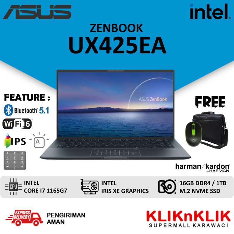 Jual ASUS ZENBOOK UX425EA INTEL I7 GEN 1165G7 16GB SSD 1TB INTEL IRIS ...