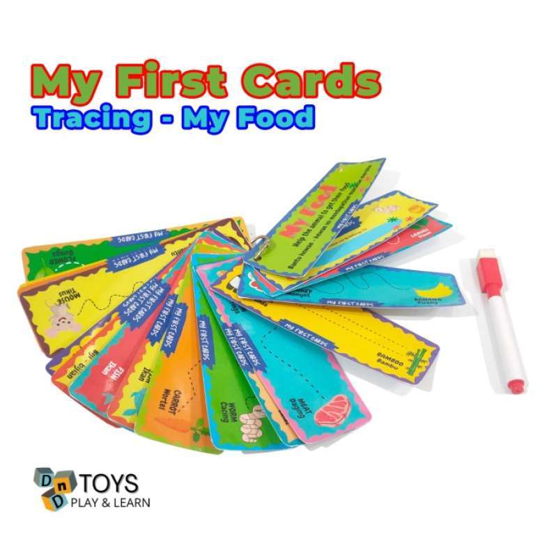 Jual Mainan Edukasi Anak My First Cards Menulis Tracing Flash Food ...