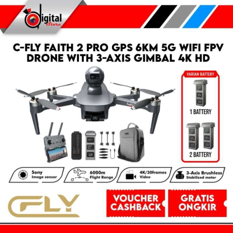 Promo C-fly Faith 2 Pro Gps 6km 5g Wifi Fpv Drone With 3-axis Gimbal 4k ...