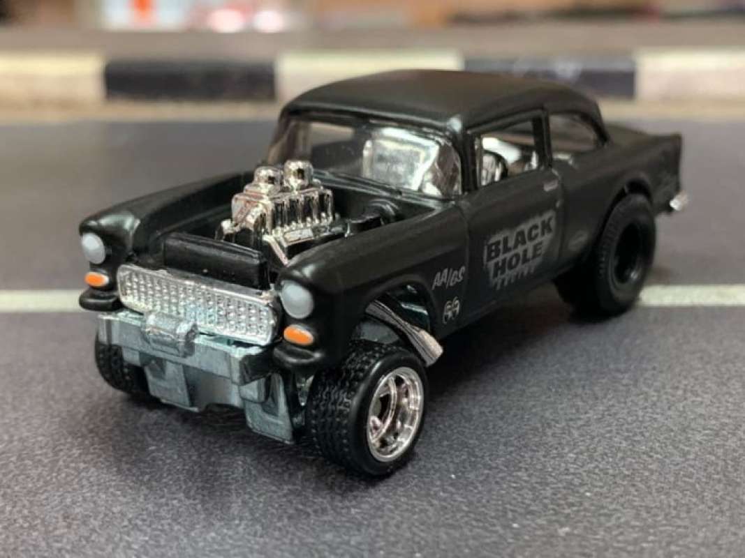 Jual Hotwheels Black Hole Racing 55 Chevy Bel Air Gasser Moon Eyes ...