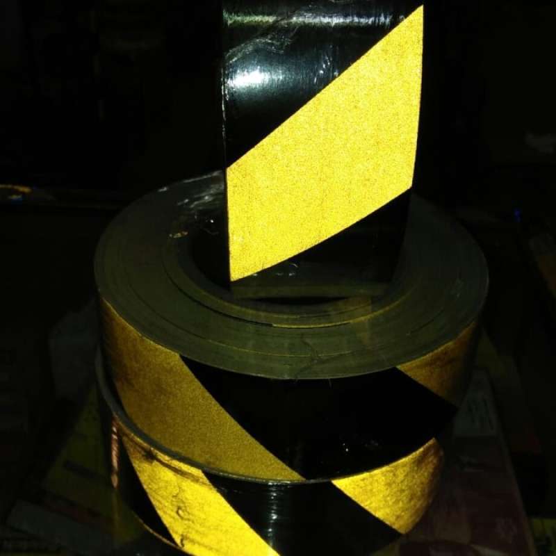 Promo Stiker Reflektif Police Line 2X 45Meter/Scotlite Kuning Hitam ...