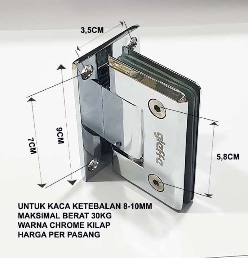 Promo Engsel Pintu Kaca / Shower Hinges Untuk Kaca Ke Tembok Gieffe ...
