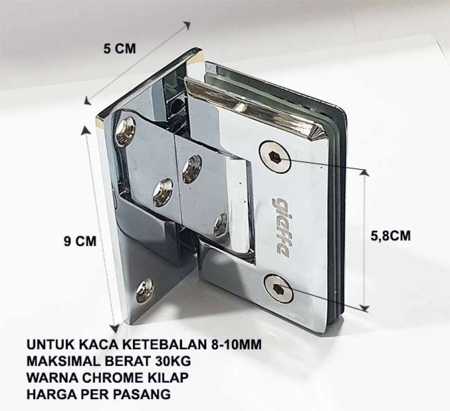 Promo Engsel Pintu Kaca / Shower Hinges Untuk Kaca Ke Tembok Gieffe ...