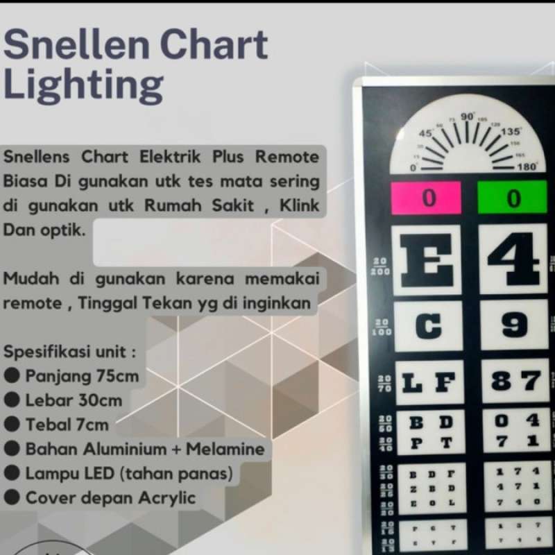 Promo Snellen Chart Elektrik Remote / Alat Baca Test Mata Diskon 23% di ...