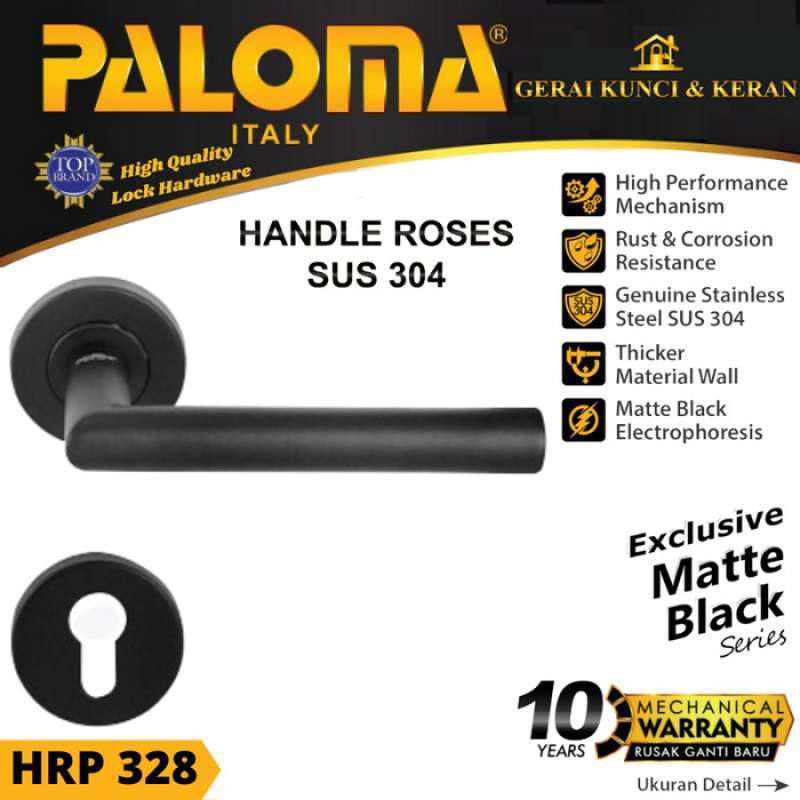 Promo PALOMA HRP 328 HANDLE PINTU ROSES TOMER STAINLESS HITAM MATTE ...
