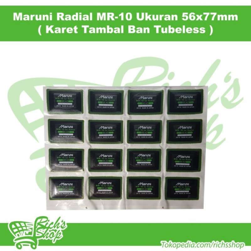Promo Maruni Tambal Ban Dingin Model Kotak Mr10 Lembar 56Mm X 77Mm Diskon 26% di Seller Pusat ...