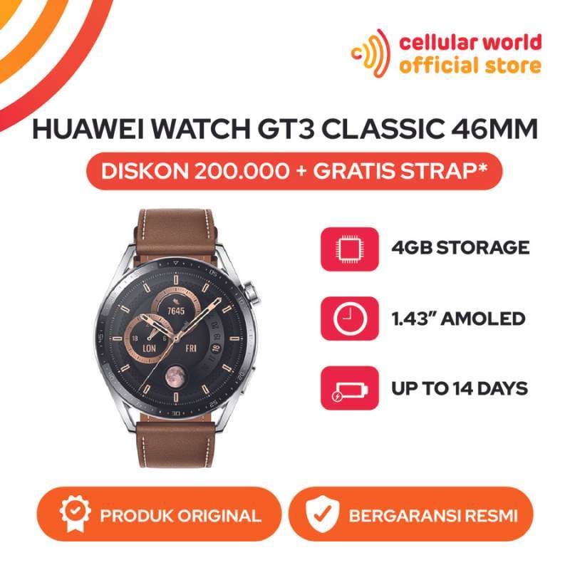 Jual Smartwatch HUAWEI Watch GT3 Classic Edition 46mm Garansi Resmi di ...
