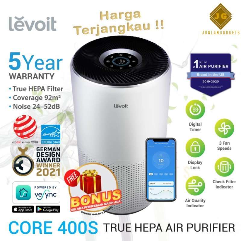 Jual Levoit Core 400s Smart Wifi Air Purifier True Hepa 13 Garansi ...