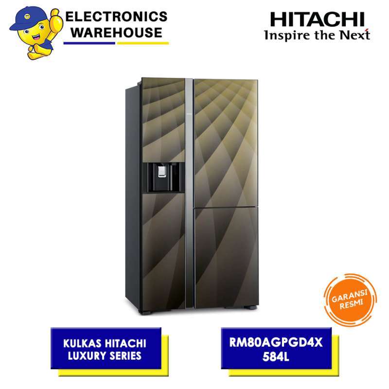 Jual Kulkas Hitachi Rm80agpgd4x Mirror Inverter Luxury Series Side By ...
