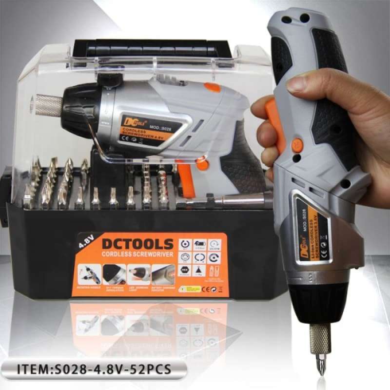 Promo Dc Tools Obeng Listrik Cordless Screwdriver 4.8v 52 In 1 - S028 ...