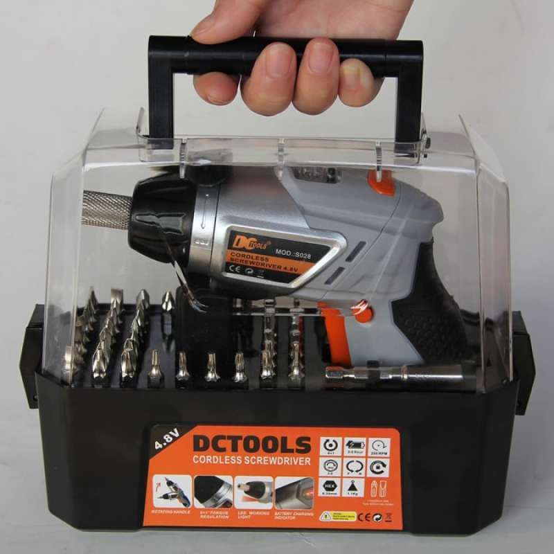 Promo Dc Tools Obeng Listrik Cordless Screwdriver 4.8v 52 In 1 - S028 ...