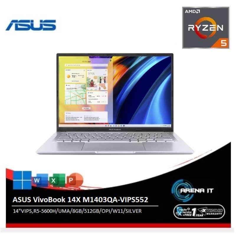 Promo ASUS VivoBook 14X M1403QA-VIPS552 - Transparent Silver [AMD Ryzen ...
