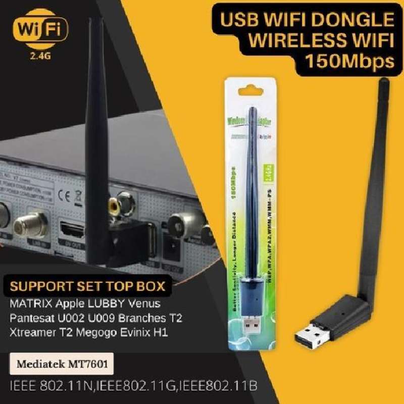 Jual Usb Wifi Set Top Box Mt7601 Dongle Stb Adapter Antena Wifi Pc ...