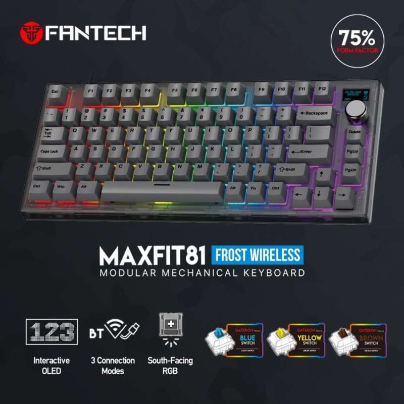 Jual Fantech Maxfit81 Wireless 75% Mechanical Keyboard Gaming Pbt Di Seller Komputermedan ...