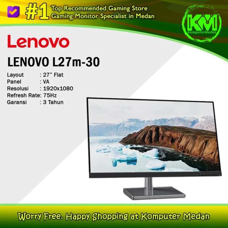 Jual Monitor LED LENOVO L27m-30 (27/IPS/FHD/75Hz/4ms/FreeSync/Speaker) di Seller KomputerMedan ...