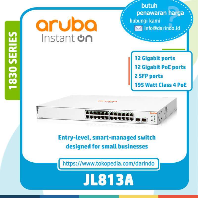 Promo Aruba Instant On 1830 24G 12p Class4 PoE 2SFP 195W Switch [JL813A] Diskon 23% di Seller ...