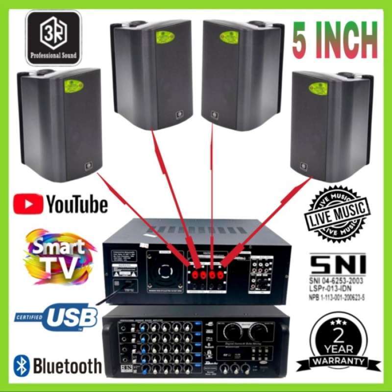 Promo Paket Sound Cafe Dan Restoran Ampli Digital Speaker Gantung 4 ...