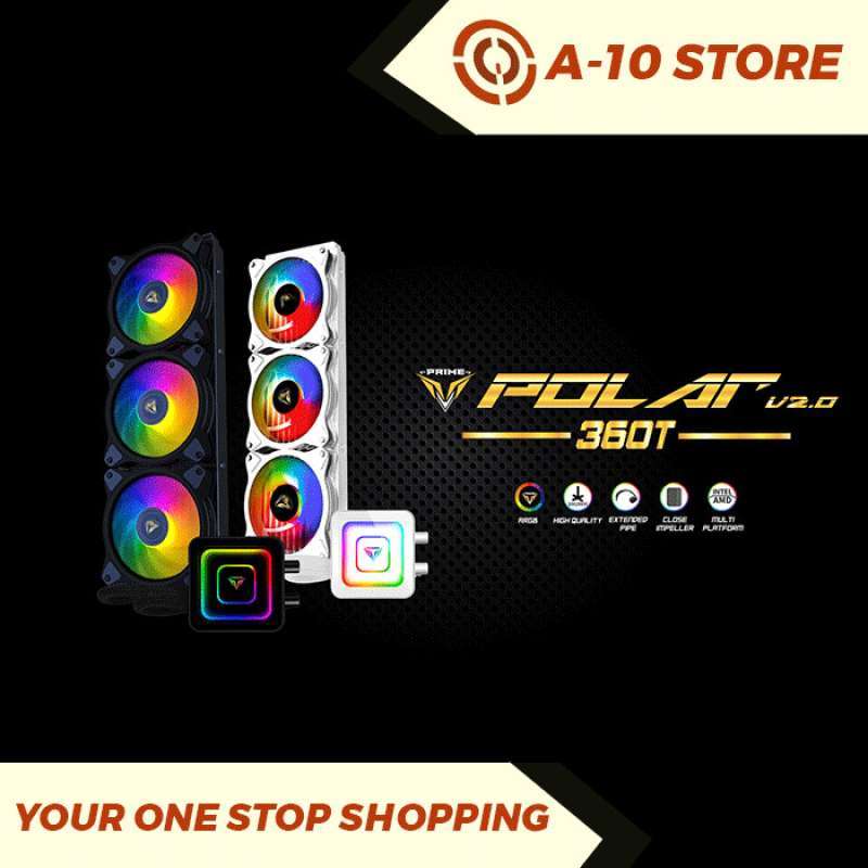 Promo PRIME POLAR 360T V2.0 ARGB Liquid Cooler with Rainbow Effect Pump Head Diskon 23% di ...
