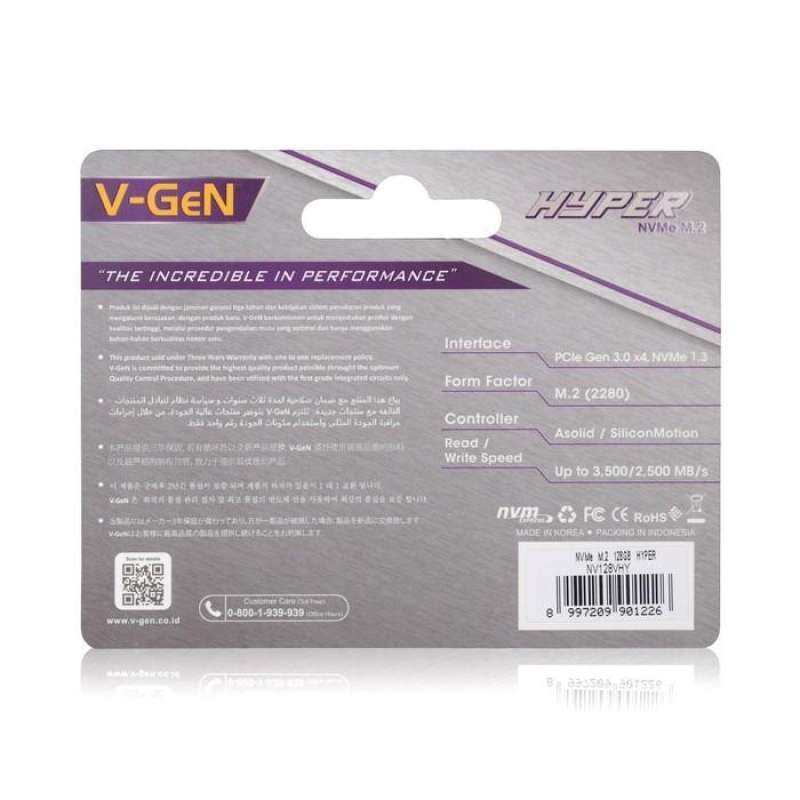 Jual Solid State Drive V-gen 128gb M.2 Nvme Pcie Gen 3.0 - Ssd Vgen M2 ...