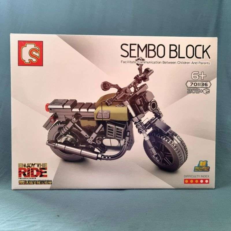 Jual Sembo 701136 Motor Moto Guzzi V7 Stone mainan edukatif balok susun ...