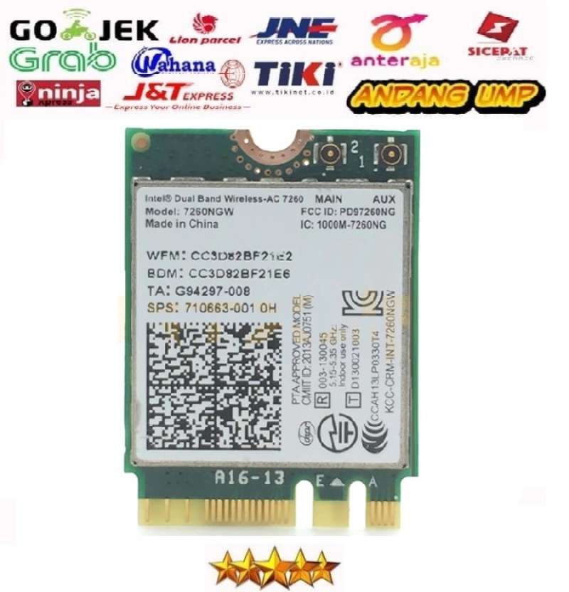 Promo Intel Wireless-AC 7260 7260NGW Dual band NGFF M.2 802.11ac ...