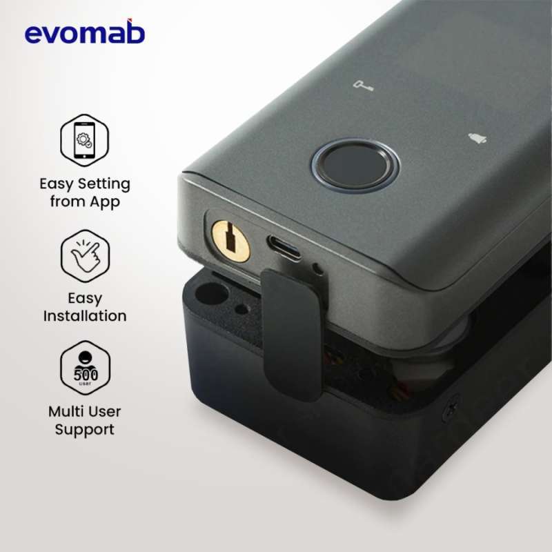 Jual Kunci Pintu Kaca Fingerprint Smart Door Rim Lock Evomab Edlk-gl1 ...
