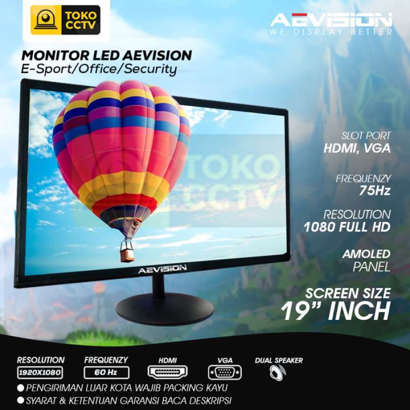 Promo Monitor Led 19 Aevision 19 Inch Monitor Pc Ae-led19a-2k 1920x1080 ...
