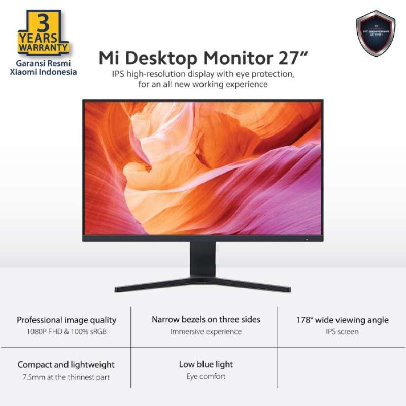 Promo Monitor Mi Desktop Monitor 27 - IPS Frameless 75Hz Diskon 23% di ...