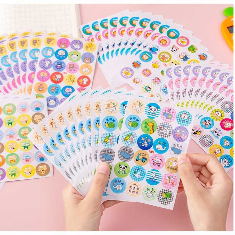 Jual Stiker Label Bulat Reward Anak 1 Lembar (Isi 24 Bulat Stiker) di ...