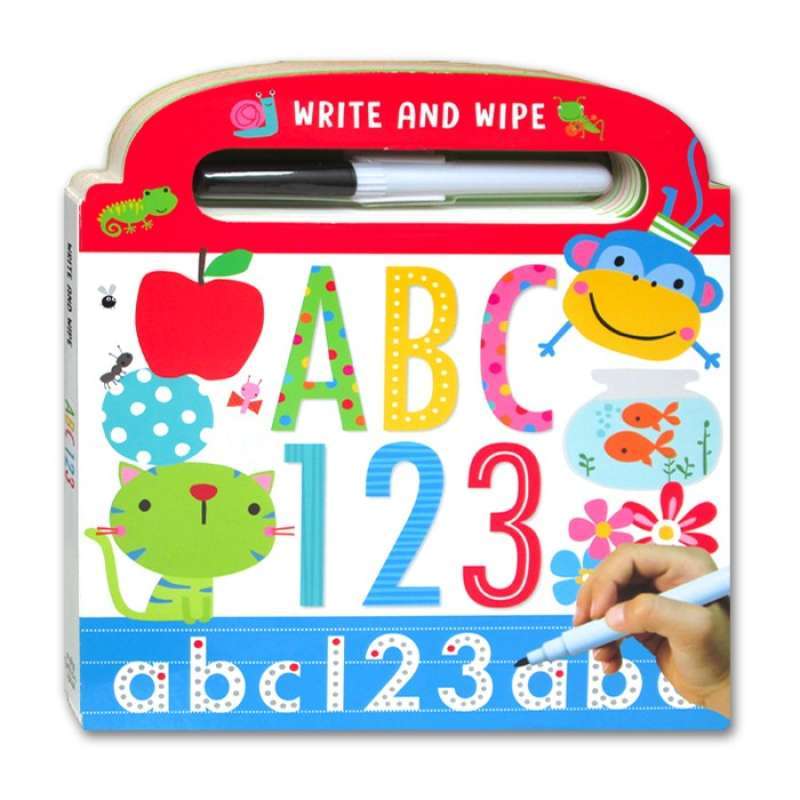 Promo Write Wipe Clean ABC 123 buku latihan menulis huruf dan angka ...