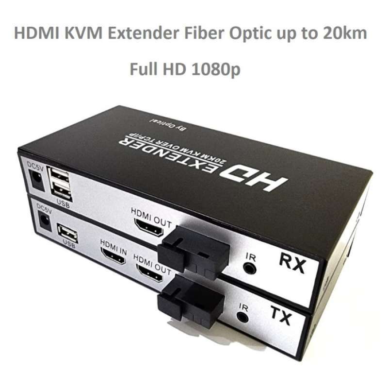 Promo HDMI KVM Extender Fiber Optic Single Mode up to 20km SC to SC ...