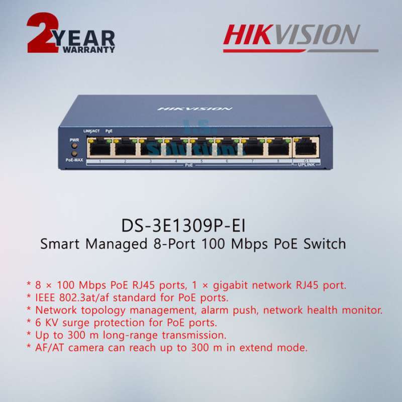 Promo HIKVISION SMART SWITCH POE 8 PORT MANAGED DS-3E1309P-EI Diskon 23 ...