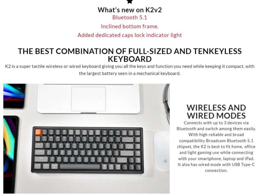 Jual Keychron K2 Rgb Backlight Plastic Frame Wireless Mechanical ...