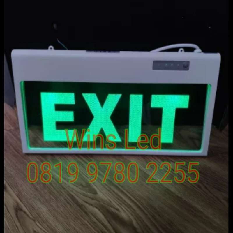 Promo LAMPU EXIT LED EMERGENCY TRANSPARAN LED HIJAU SIGN DARURAT Diskon ...