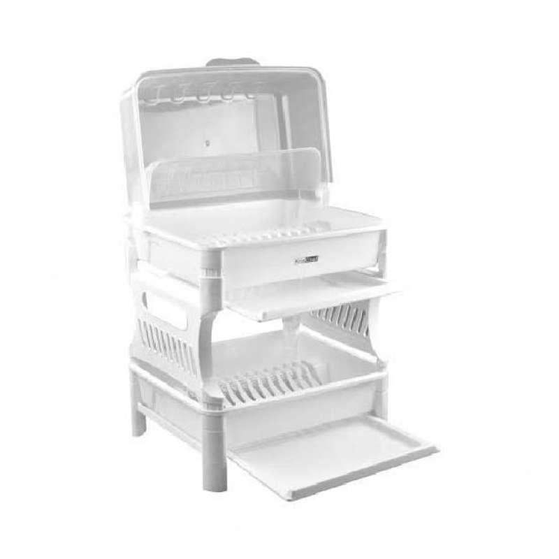 Jual Rak piring dish rak stora susun 2 TINGKAT DILENGKAPI PENUTUP ...