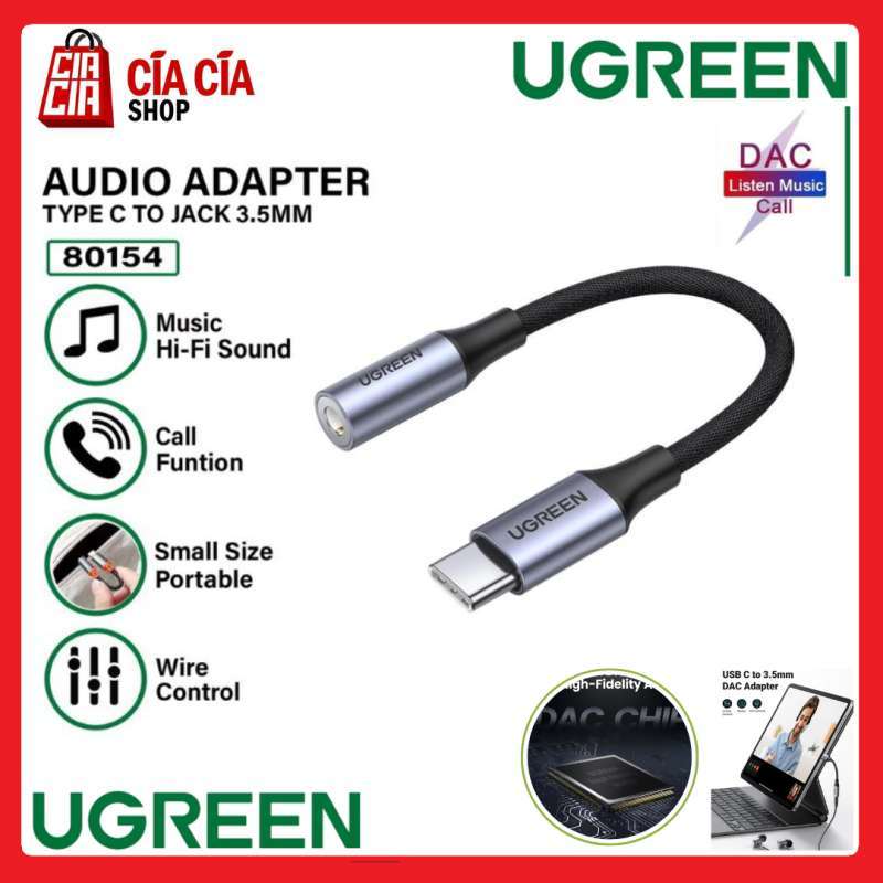 Jual UGREEN Converter Audio Type C To Aux Jack 3 5mm Adapter Audio USB C DAC 80154 Di Seller Cia