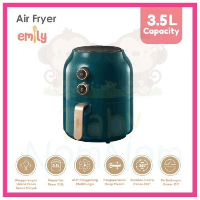Promo Emily Air Fryer 3L Alat Goreng Tanpa Minyak - Green EAF 17201 ...