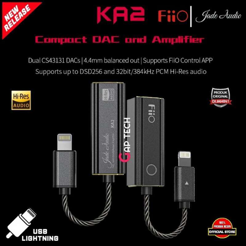 Promo Fiio Ka2 / Ka 2 Hi-Res Dac Amplifier Type C / Lightning To 4.4Mm ...