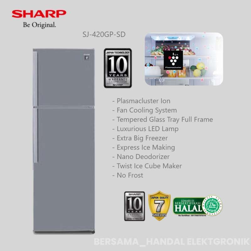 Promo SJP [ PROMO ] KULKAS SHARP 2 PINTU SJ-420GP-SD PLASMACLUSTER ION / ANTI BAKTERI ECOMMERS ...