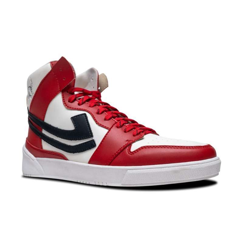 Jual Sepatu Sneakers Pria Tali - Omega Highcut (HC) White Red di Seller ...